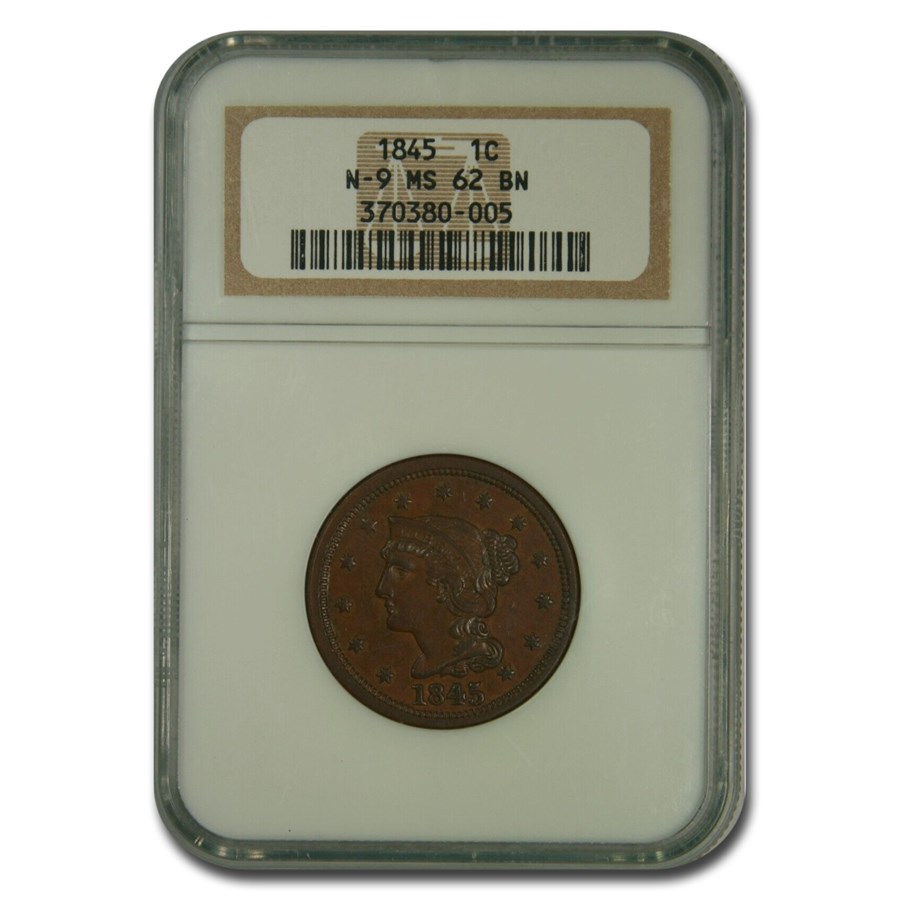 Buy 1845 Large Cent MS-62 NGC (Brown. N-9) | APMEX