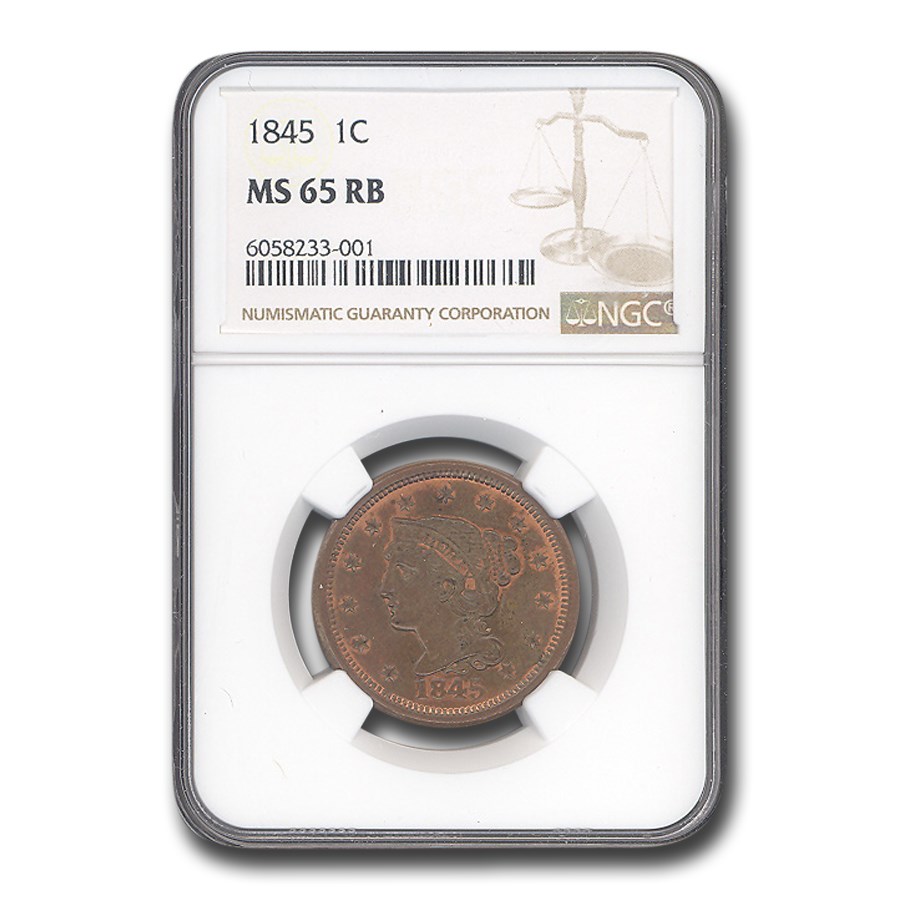 Buy 1845 Large Cent MS-65 NGC (Red/Brown) | APMEX