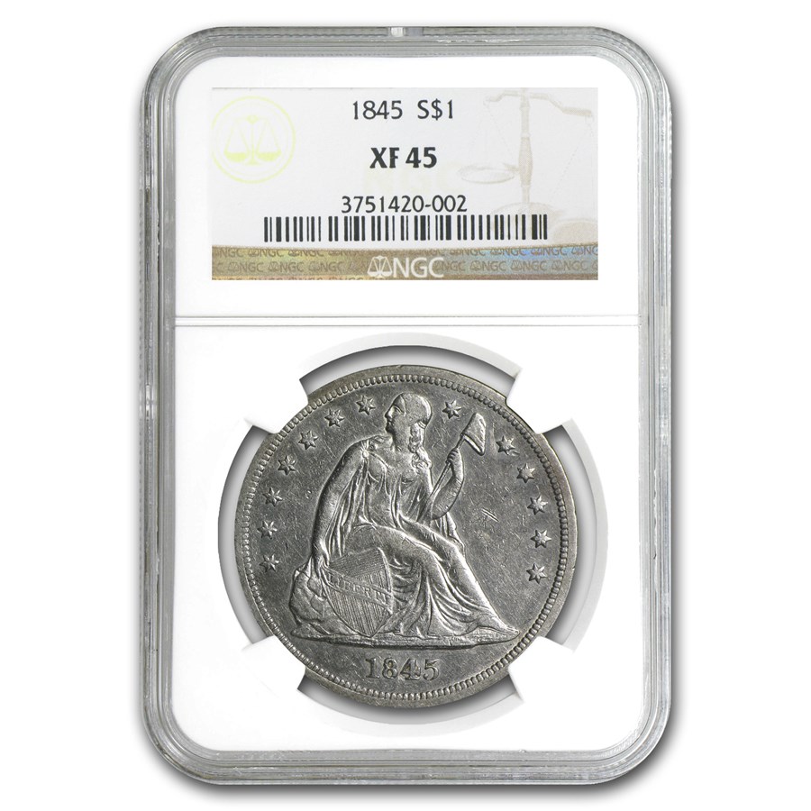 Buy 1845 Liberty Seated Dollar XF-45 NGC | APMEX