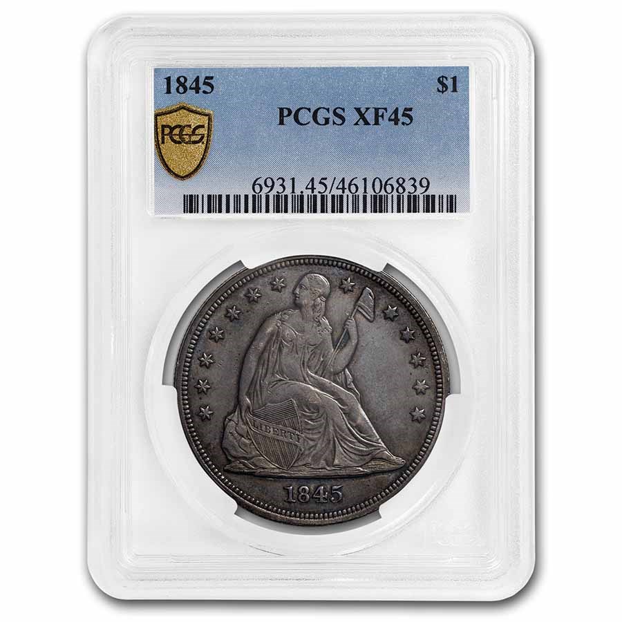 Buy 1845 Liberty Seated Dollar XF-45 PCGS | APMEX