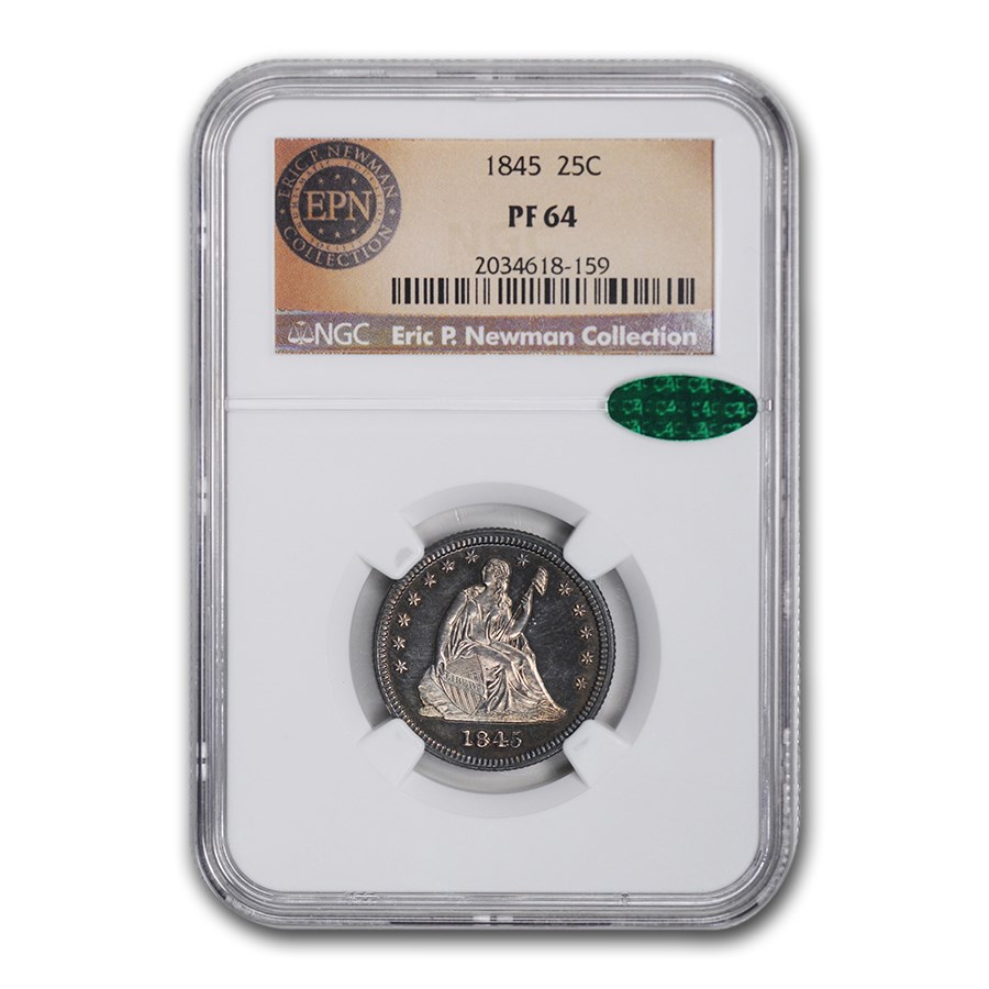 Buy 1845 Liberty Seated Quarter PF-64 NGC | APMEX