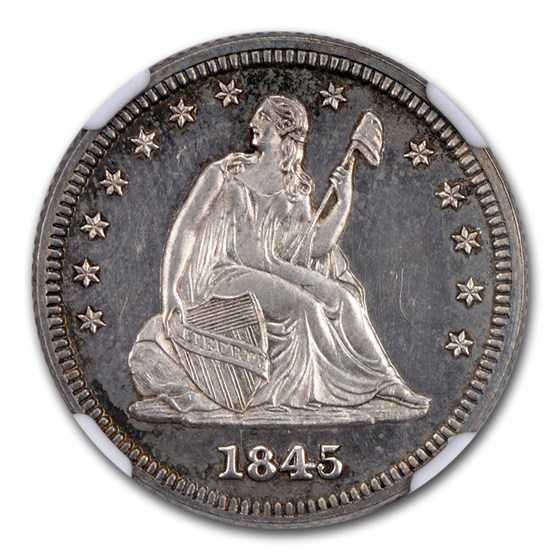 Buy 1845 Liberty Seated Quarter PF-65 NGC | APMEX