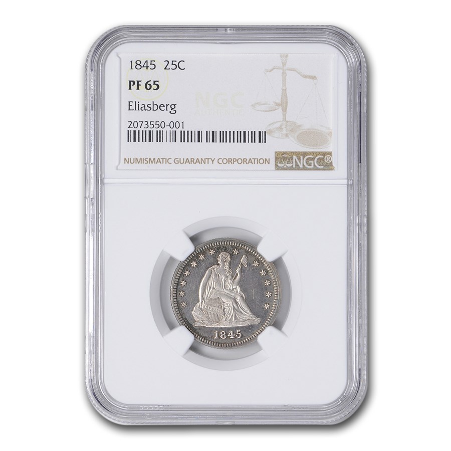 Buy 1845 Liberty Seated Quarter PF-65 NGC | APMEX