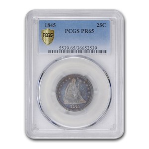 Buy 1845 Liberty Seated Quarter PR-65 PCGS | APMEX