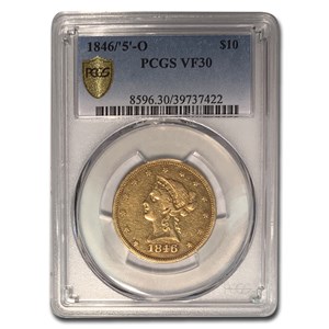 Buy 1846/5-O $10 Liberty Gold Eagle VF-30 PCGS | APMEX