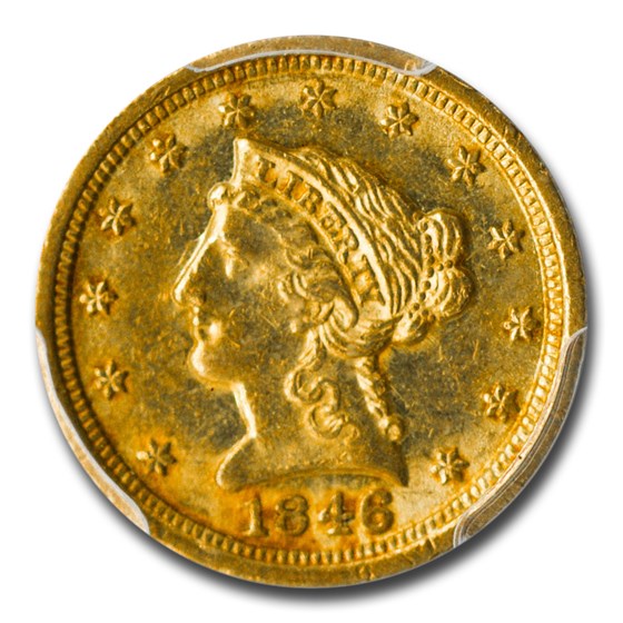 Buy 1846-D $2.50 Liberty Gold Quarter Eagle MS-61 PCGS | APMEX