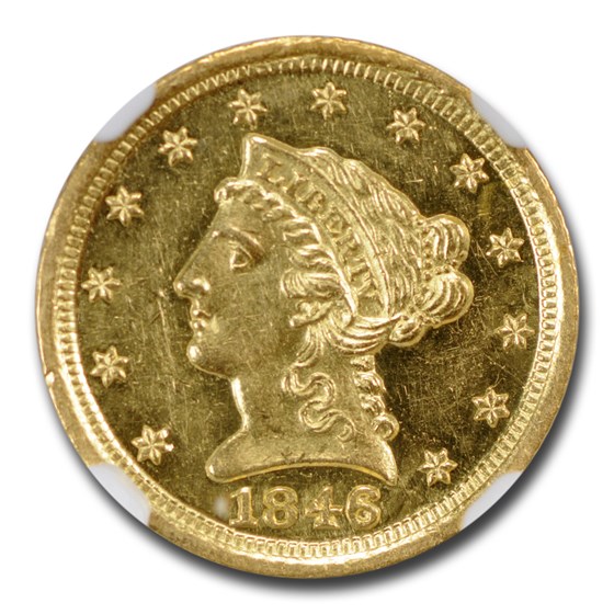 Buy 1846-D $2.50 Liberty Gold Quarter Eagle MS-62 NGC | APMEX