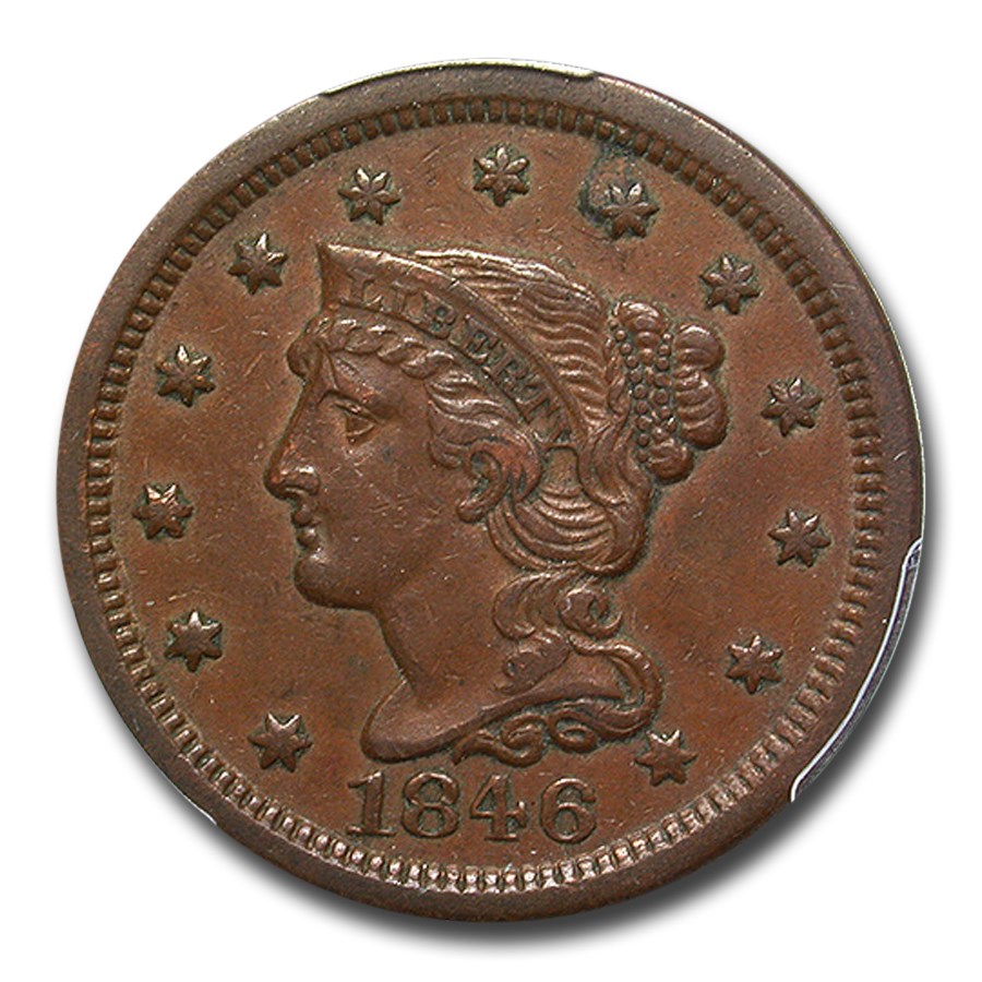 Buy 1846 Large Cent AU-53 PCGS (Small Date) | APMEX