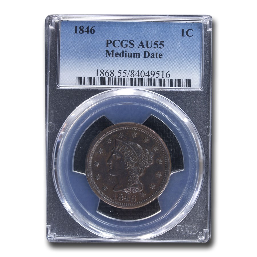 Buy 1846 Large Cent AU-55 PCGS (Medium Date) | APMEX
