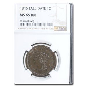 Buy 1846 Large Cent MS-65 NGC (Brown, Tall Date) | APMEX