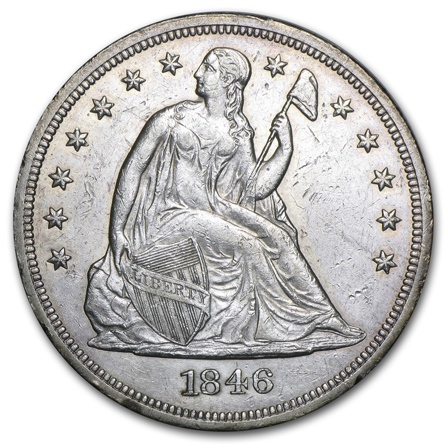 Buy 1846 Liberty Seated Dollar AU | APMEX