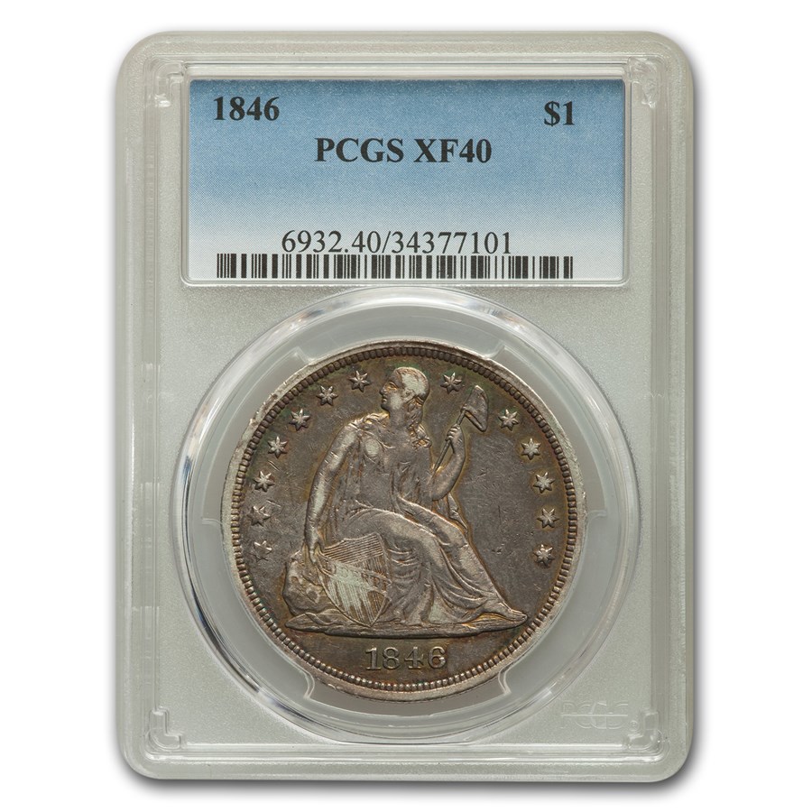Buy 1846 Liberty Seated Dollar XF-40 PCGS | APMEX