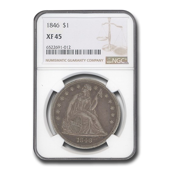 Buy 1846 Liberty Seated Dollar XF-45 NGC | APMEX