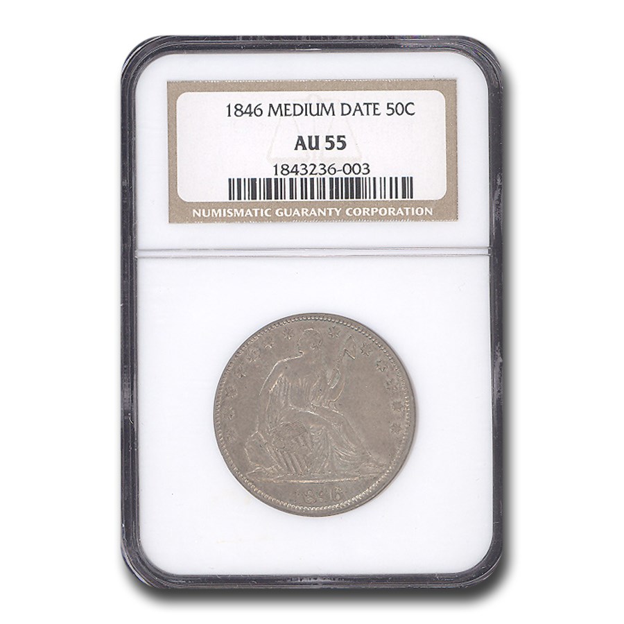 Buy 1846 Liberty Seated Half Dollar AU-55 NGC (Medium Date) | APMEX