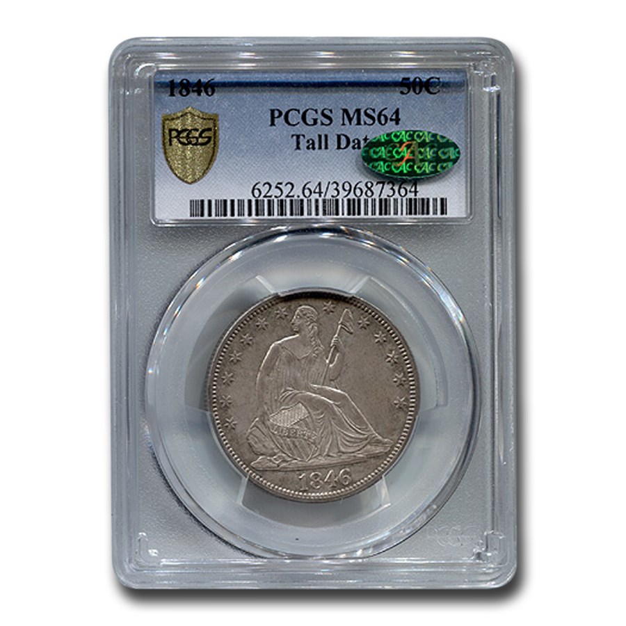 Buy 1846 Liberty Seated Half Dollar MS-64 PCGS CAC (Tall Date) | APMEX