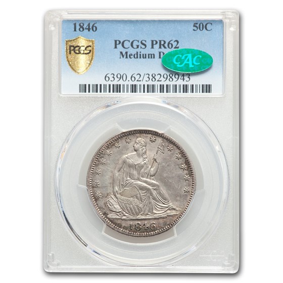 Buy 1846 Liberty Seated Half Dollar PR-62 PCGS CAC (Medium Date) | APMEX