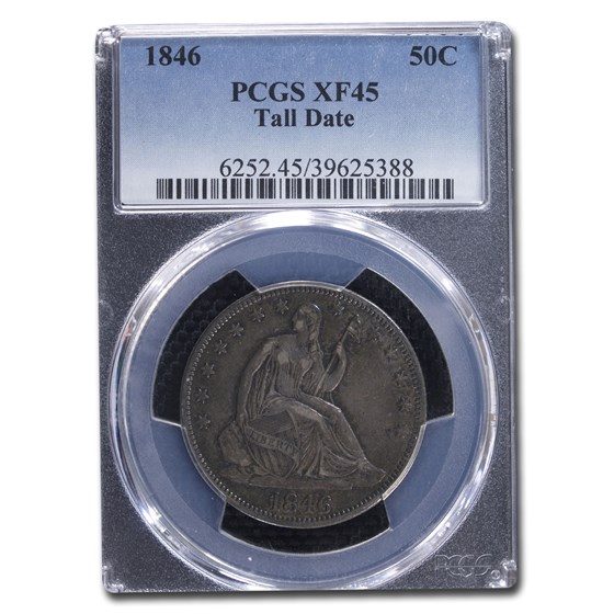 Buy 1846 Liberty Seated Half Dollar XF-45 PCGS (Tall Date) | APMEX