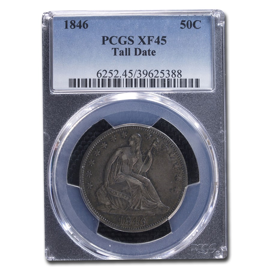 Buy 1846 Liberty Seated Half Dollar XF-45 PCGS (Tall Date) | APMEX