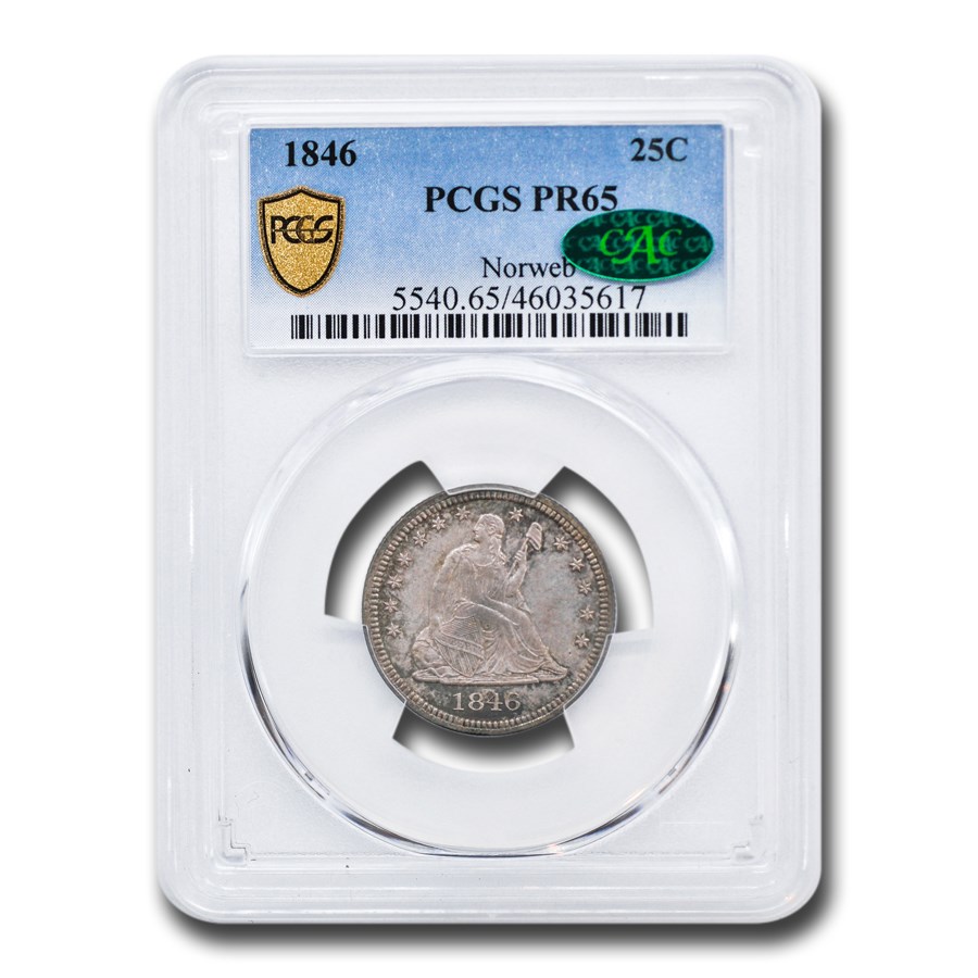 Buy 1846 Liberty Seated Quarter PR-65 CAC | APMEX