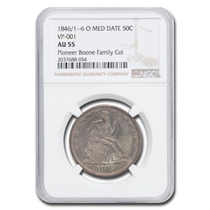 Buy 1846-O Liberty Seated Half Dollar AU-55 NGC (1846/1--6) | APMEX