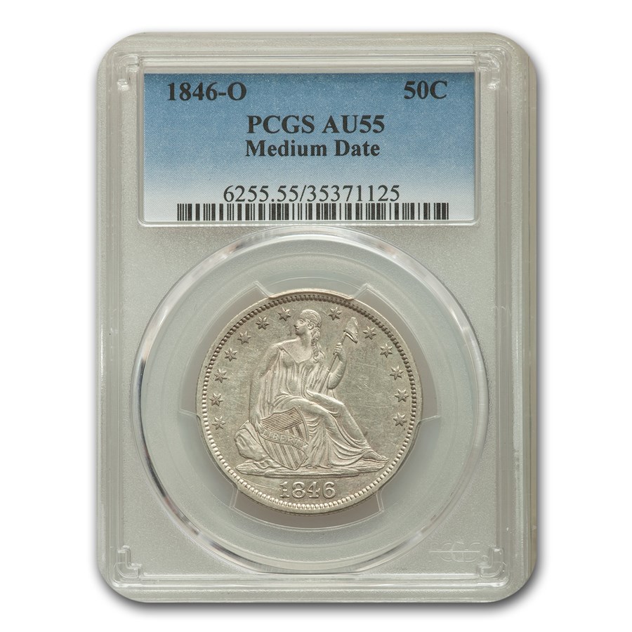 Buy 1846-O Liberty Seated Half Dollar AU-55 PCGS (Medium Date) | APMEX