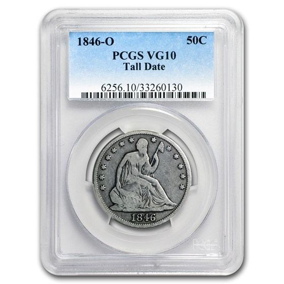 Buy 1846-O Liberty Seated Half Dollar VG-10 PCGS (Tall Date) | APMEX