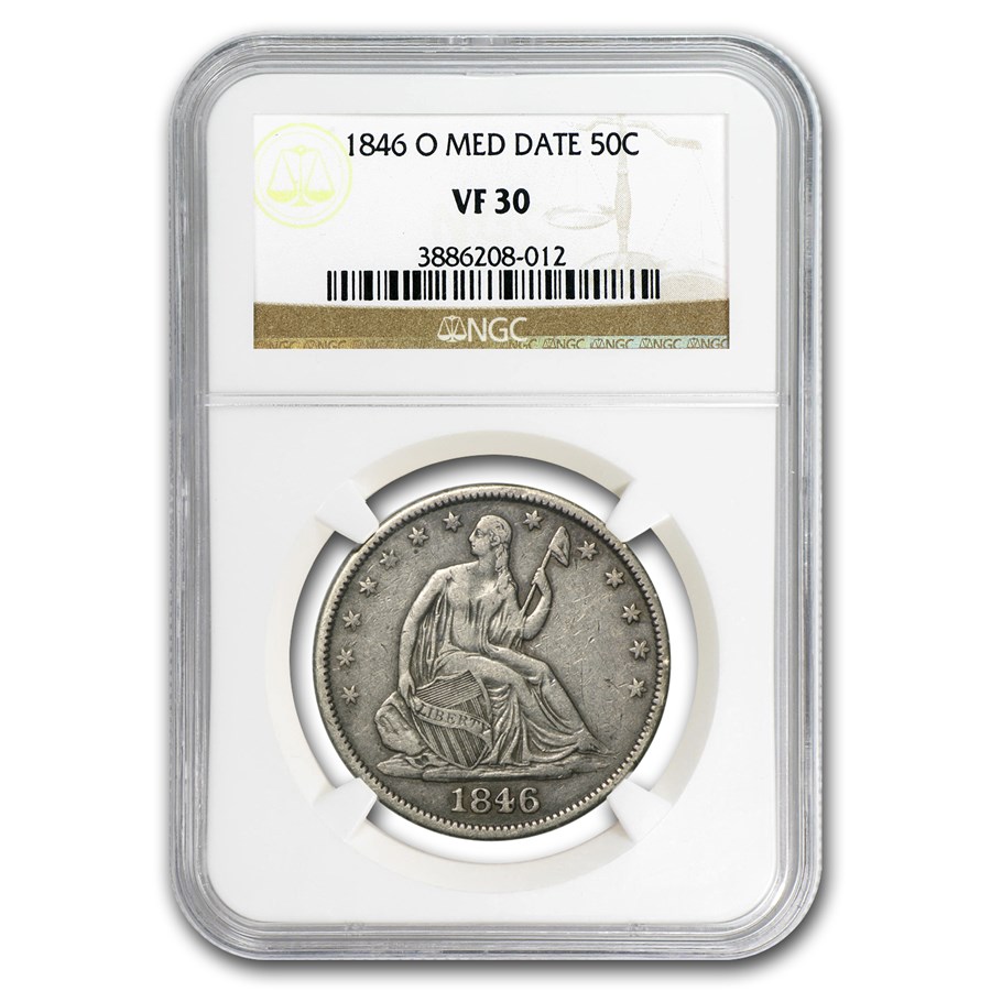 Buy 1846-O Liberty Seated Half Medium Date VF-30 NGC | APMEX