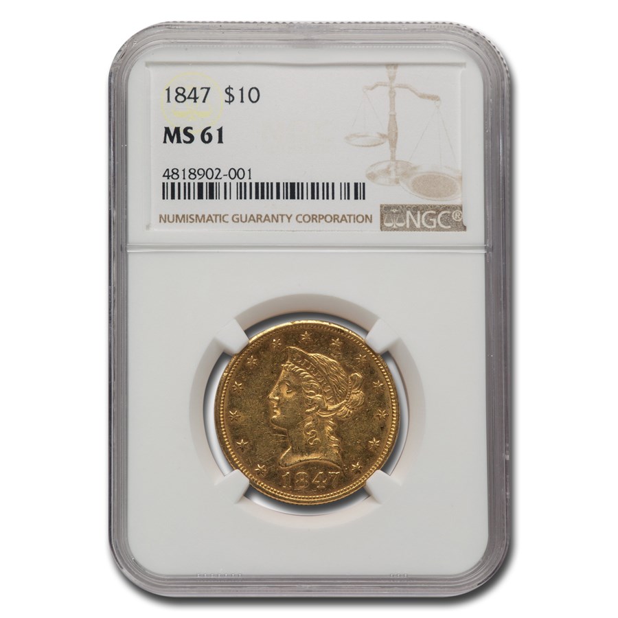 Buy 1847 $10 Liberty Gold Eagle MS-61 NGC | APMEX