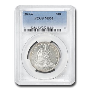 Buy 1847/6 Liberty Seated Half Dollar MS-62 PCGS | APMEX
