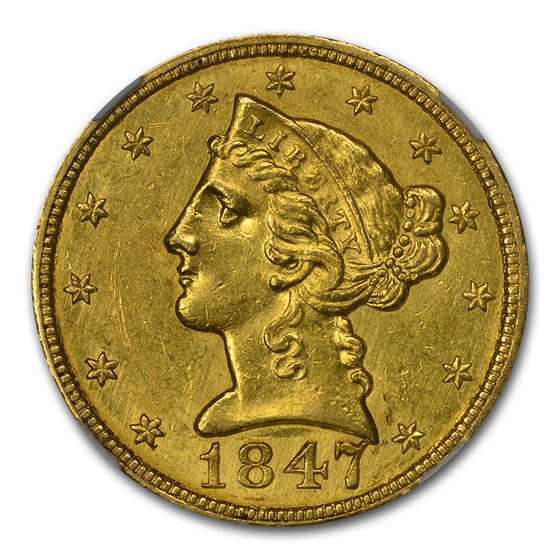 Buy 1847-C $5 Liberty Gold Half Eagle MS-62 NGC | APMEX