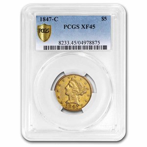 Buy 1847-C $5 Liberty Gold Half Eagle XF-45 PCGS | APMEX
