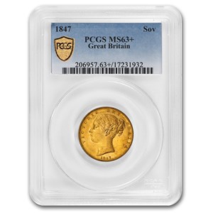 1847 Great Britain Gold Sovereign Victoria MS-63+ PCGS