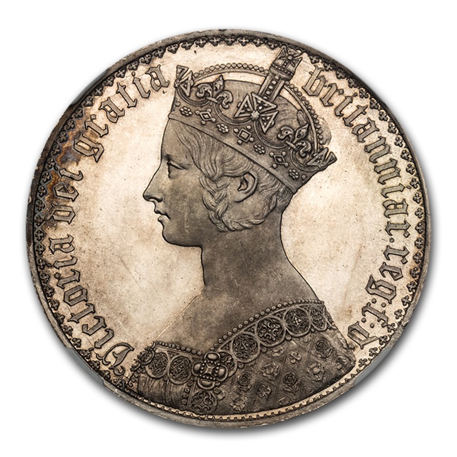 Buy 1847 Great Britain Silver Gothic Crown Victoria PF-64+ NGC (CAM ...