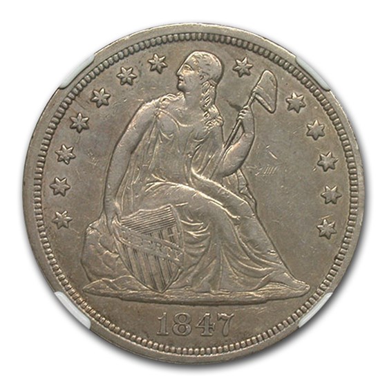 Buy 1847 Liberty Seated Dollar AU-50 NGC | APMEX