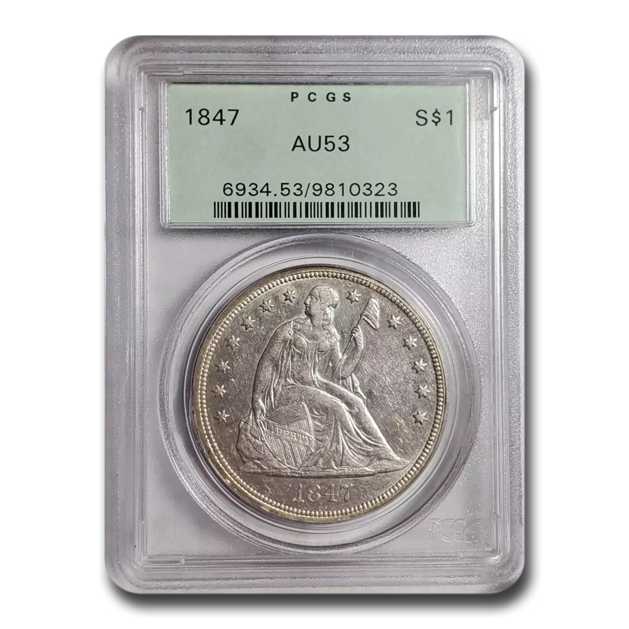 Buy 1847 Liberty Seated Dollar AU-53 PCGS | APMEX