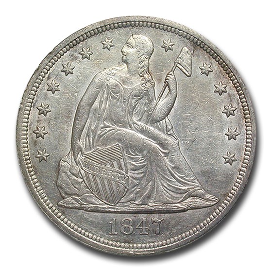Buy 1847 Liberty Seated Dollar AU-58 NGC | APMEX