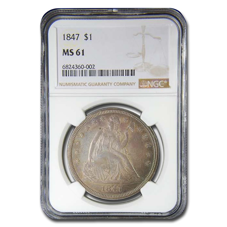 Buy 1847 Liberty Seated Dollar MS-61 NGC | APMEX