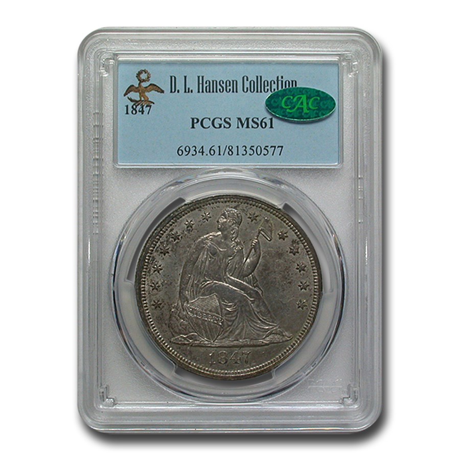 Buy 1847 Liberty Seated Dollar MS-61 PCGS CAC | APMEX