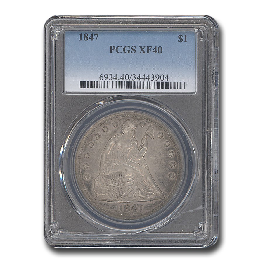 Buy 1847 Liberty Seated Dollar XF-40 PCGS | APMEX