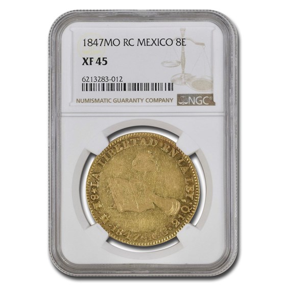 Buy 1847-Mo Mexico Gold 8 Escudos First Republic XF-45 NGC | APMEX