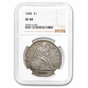 1848 Liberty Seated Dollar XF-40 NGC