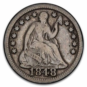 Buy 1848 Liberty Seated Half Dime Large Date Fine | APMEX