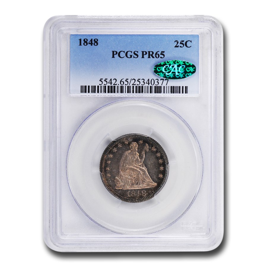Buy 1848 Liberty Seated Quarter PR-65 PCGS CAC | APMEX