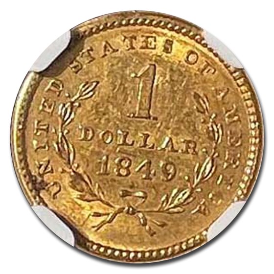 Buy 1849 $1 Liberty Head Gold AU-58 No L | APMEX