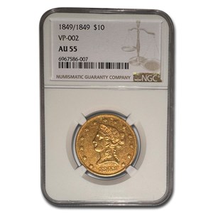 Buy 1849/1849 $10 Liberty Gold Eagle AU-55 NGC | APMEX
