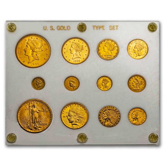 Buy 1849-1932 US Pre-33 Gold 12-Coin Type Set | APMEX