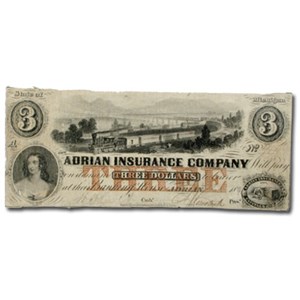 Buy 1849 $3.00 Adrian Insurance Co., Adrian MI, VF | APMEX