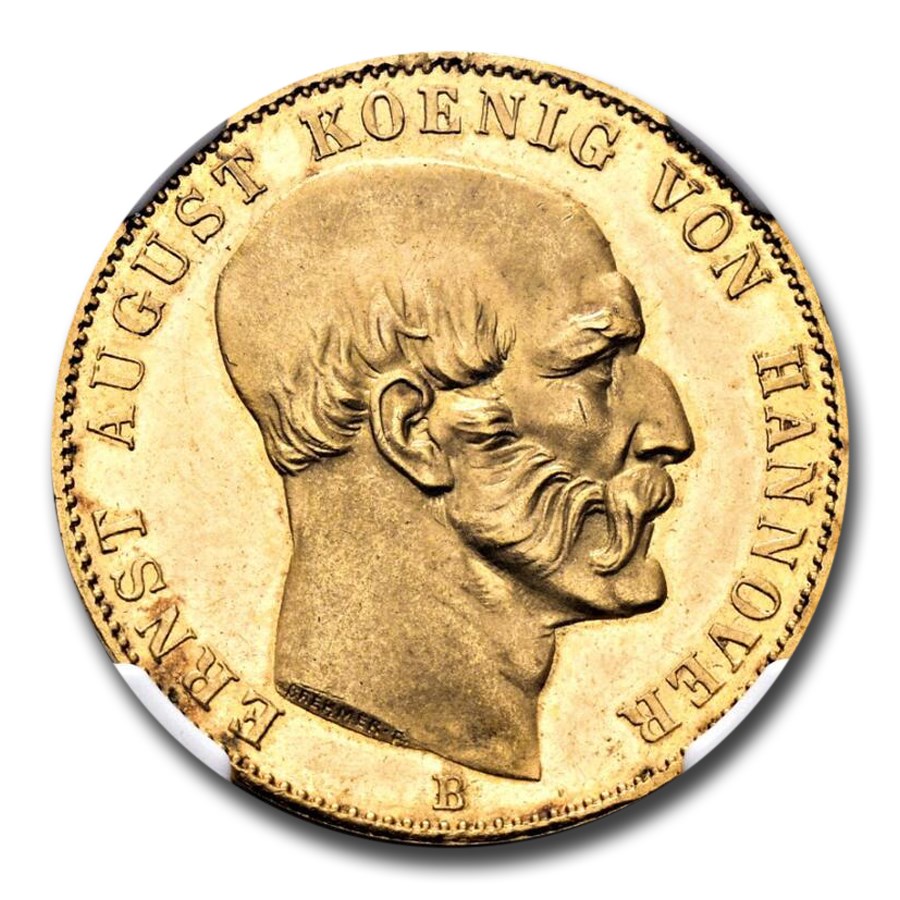 Buy 1849-B German States Hannover Gold 10 Thaler MS-63* NGC (PL) | APMEX