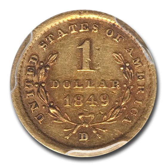 Buy 1849-D $1 Liberty Head Gold Dollar AU-53 PCGS | APMEX
