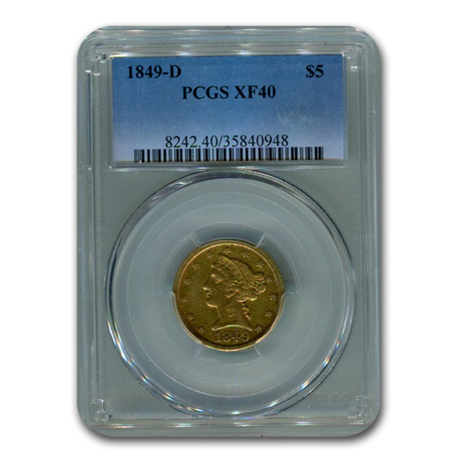 Buy 1849-D $5 Liberty Gold Half Eagle XF-40 PCGS | APMEX